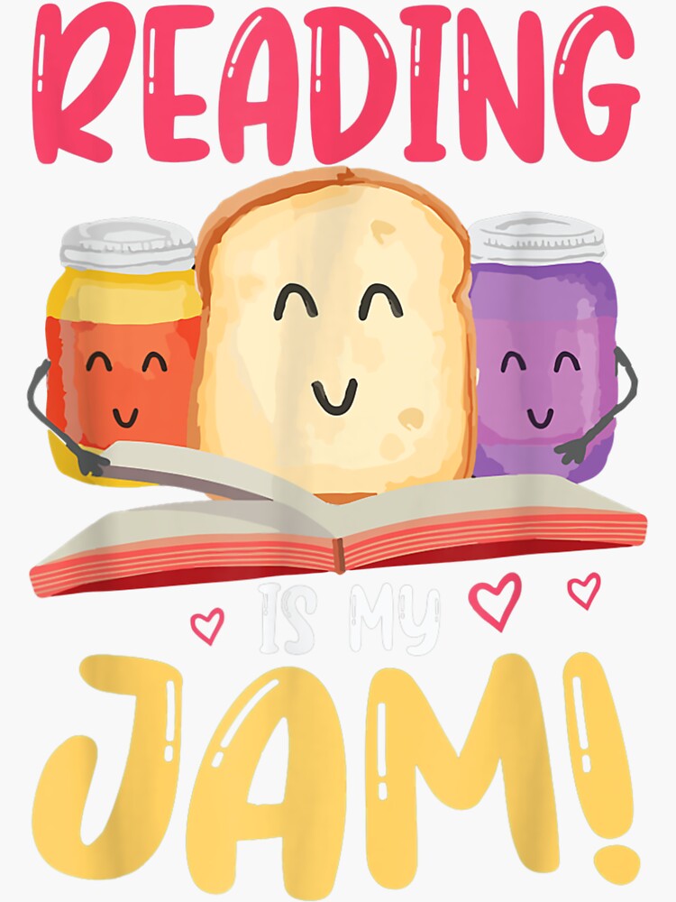 "Reading is My Jam Read Teacher ELA Teacher" Sticker by KristenKollar ...