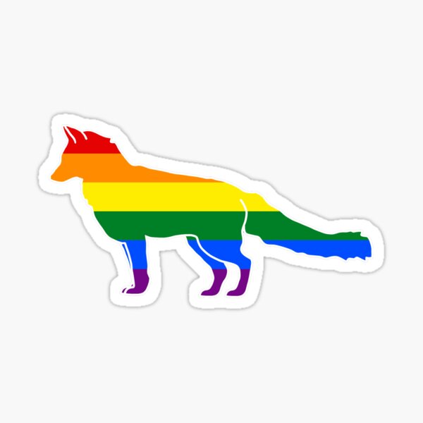 "LGBT Pride Fox" Sticker by Princess-Lee-Uh | Redbubble