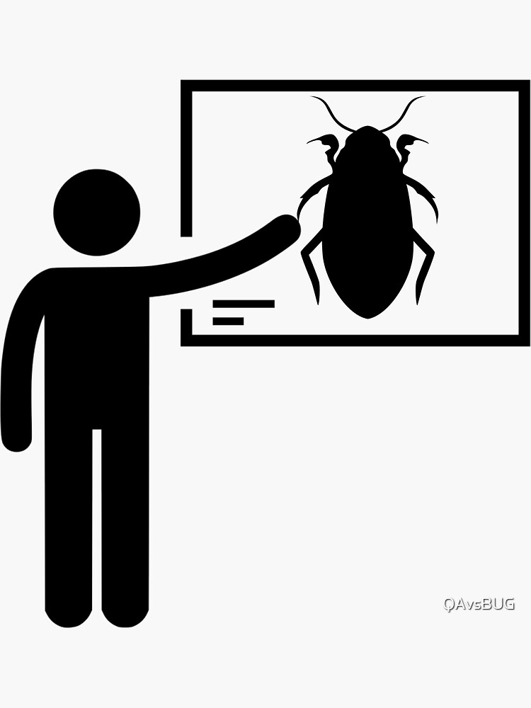 "Bug finder | bug test" Sticker for Sale by QAvsBUG | Redbubble