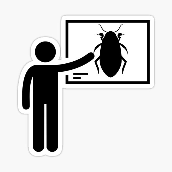 "Bug finder | bug test" Sticker for Sale by QAvsBUG | Redbubble