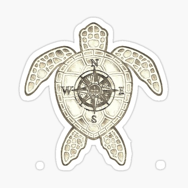 "sea turtle compass" Sticker for Sale by creativecowgirl | Redbubble