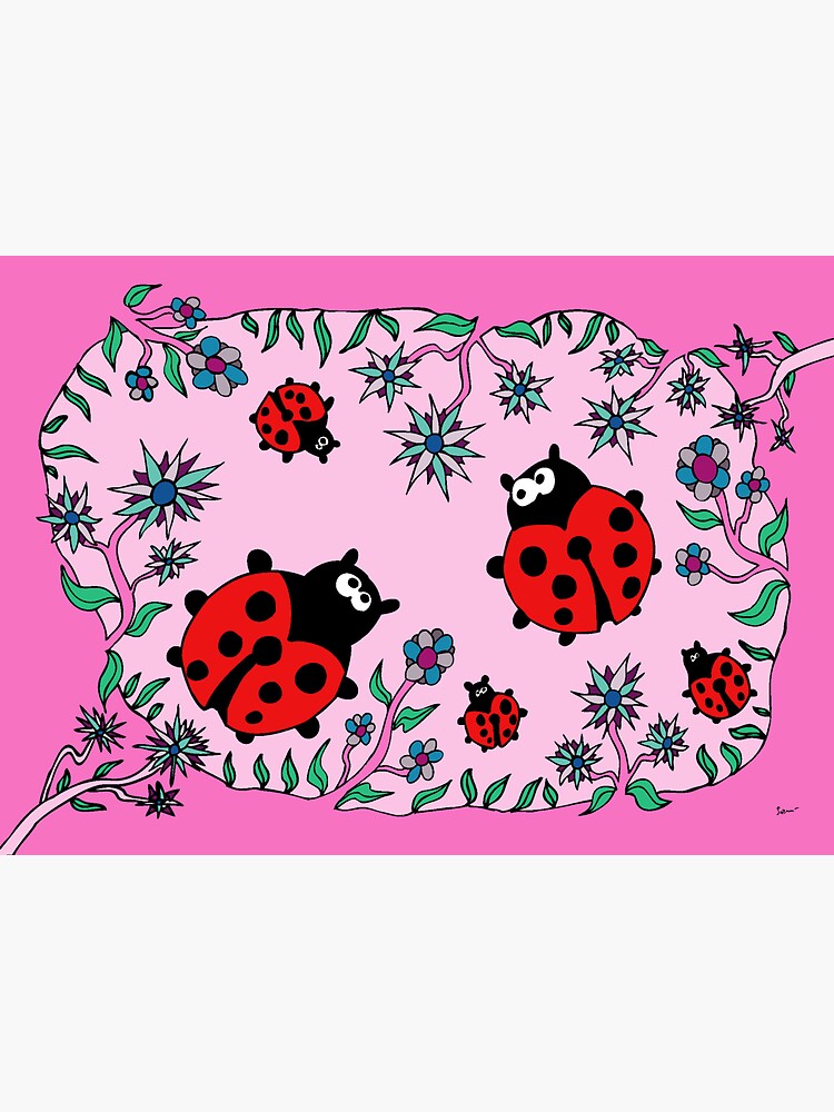 "Ladybugs n° 6 Light pink" Sticker for Sale by Sen-Design | Redbubble