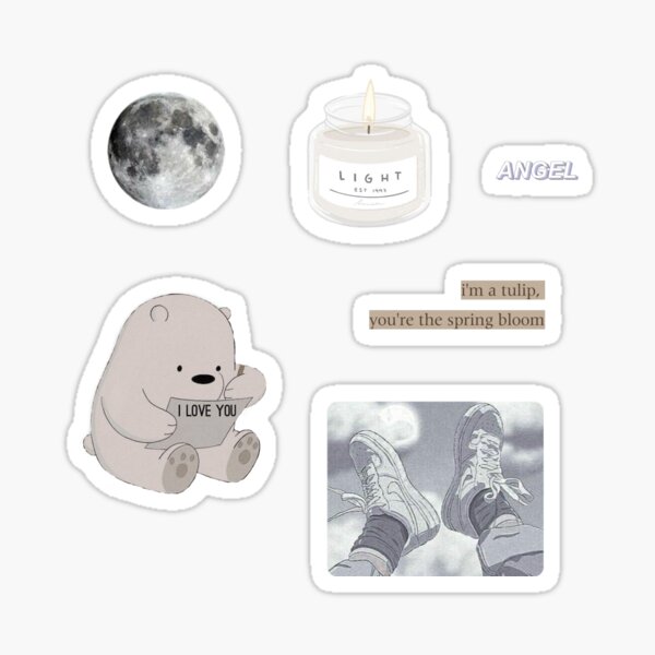 "Theme: gray aesthetic" Sticker for Sale by Salina1122 | Redbubble