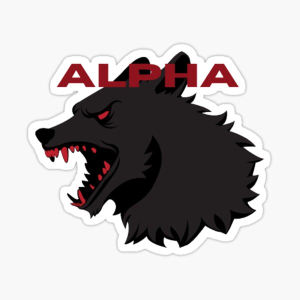 "Savage Alpha Wolf Face" Sticker for Sale by AbildtrupArt | Redbubble