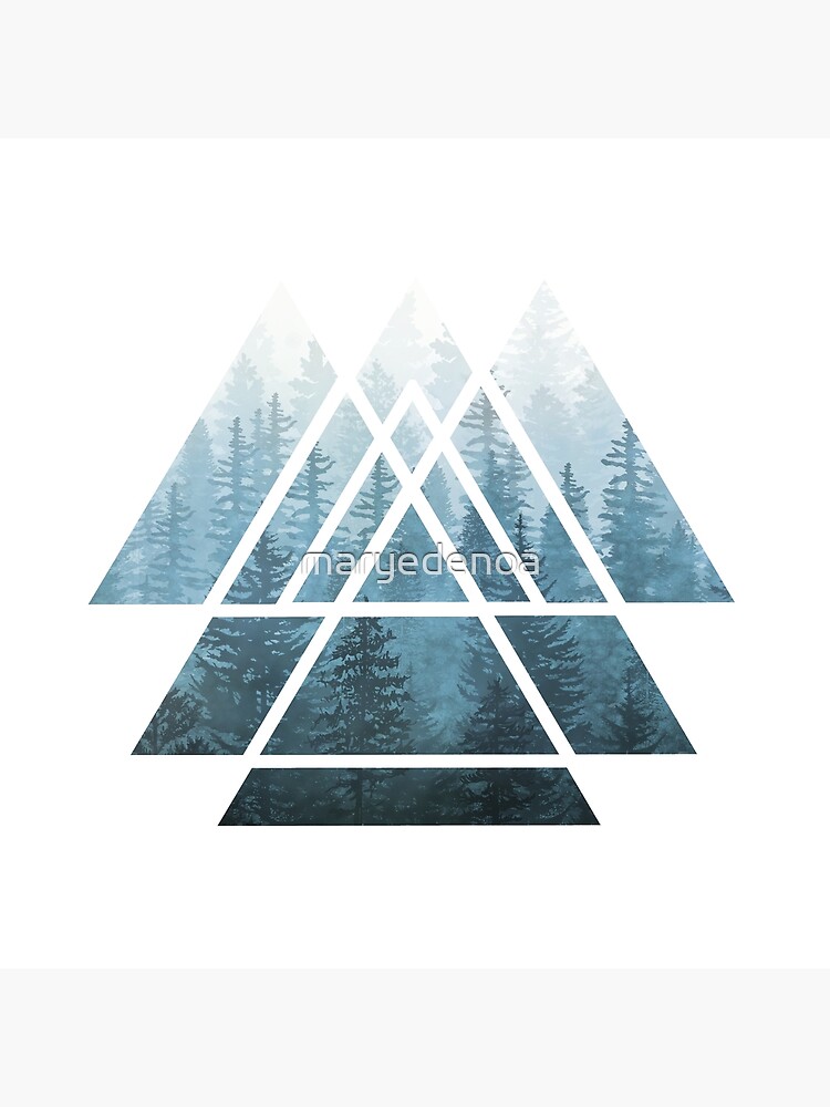 "Sacred Geometry Triangles - Misty Forest" Art Print for Sale by ...