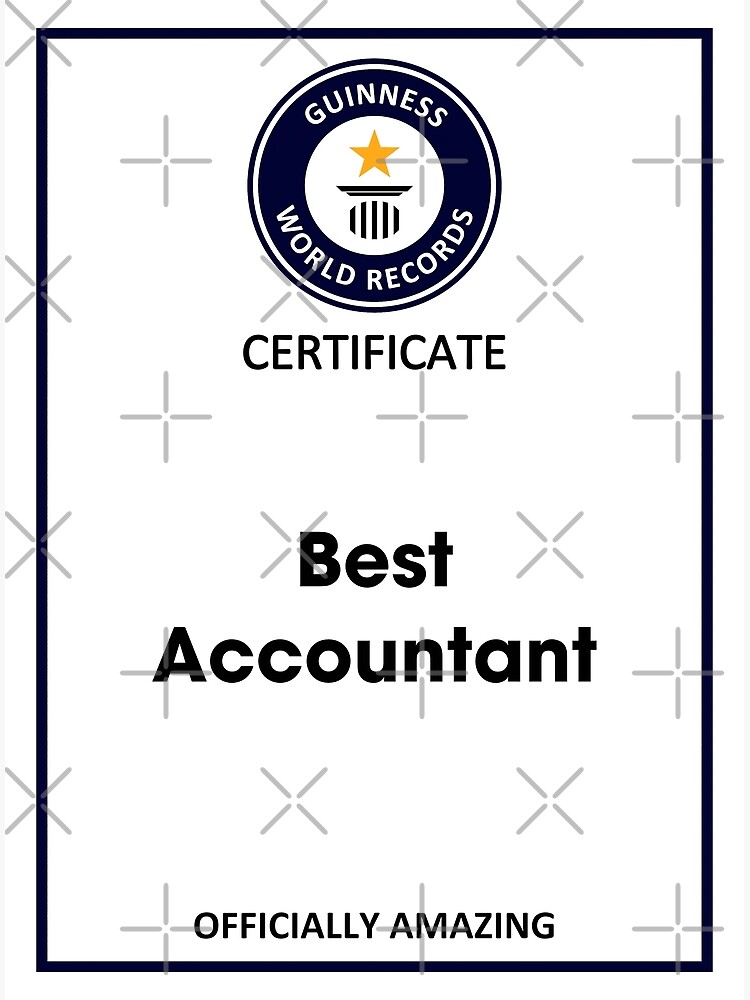 "World's Best Accountant, Funny Certificate gift." Poster for Sale by ...