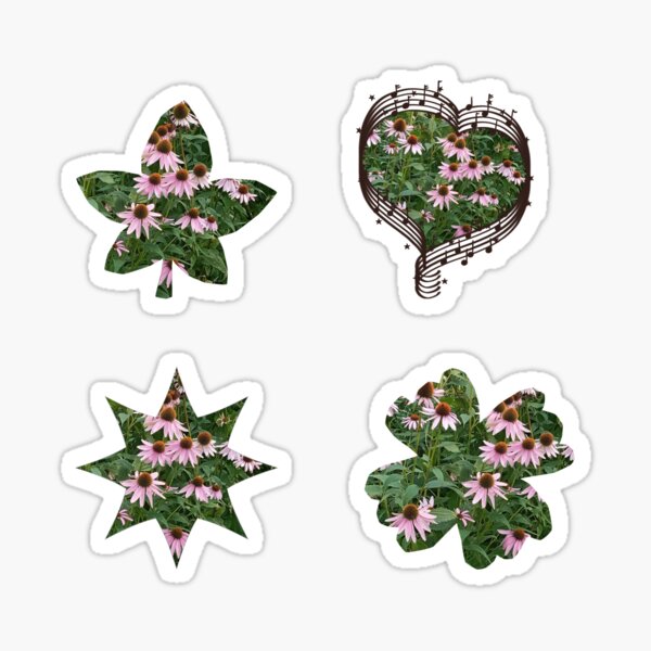 "Pink flowers in pretty frames : also available as sticker pack ...