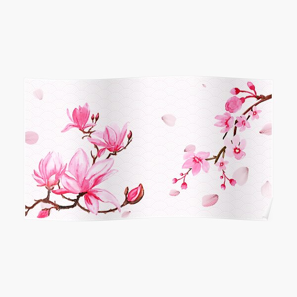 "Japanese art Pink Pink cherry blossom" Poster for Sale by thatoldguy ...
