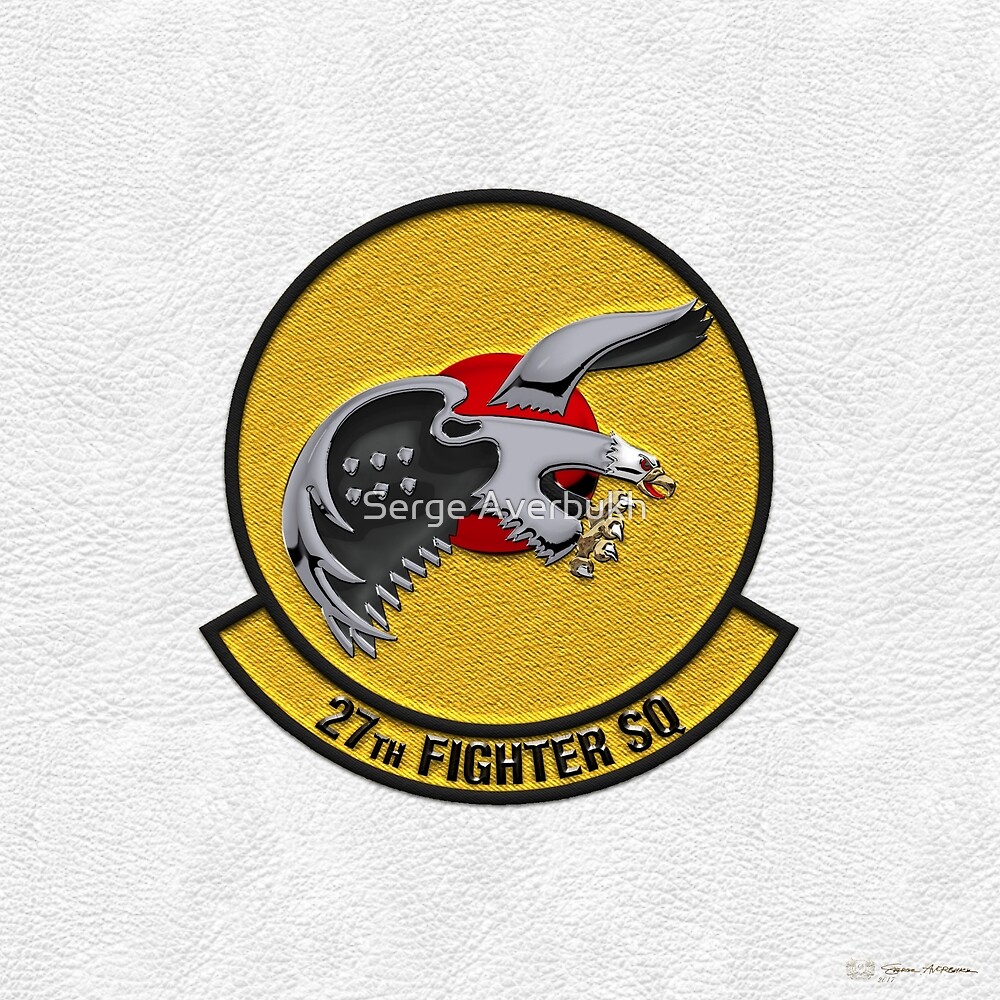 "27th Fighter Squadron - 27 FS Patch over White Leather" by Serge ...