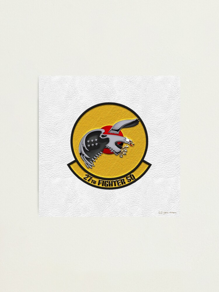 "27th Fighter Squadron - 27 FS Patch over White Leather" Photographic ...
