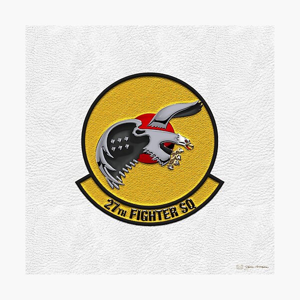 "27th Fighter Squadron - 27 FS Patch over White Leather" Photographic ...
