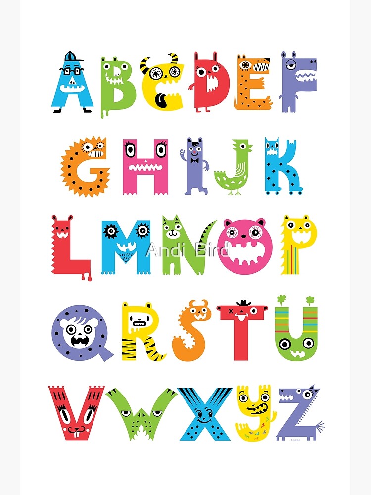 "Alphabet Monsters poster" Photographic Print for Sale by Andi Bird ...