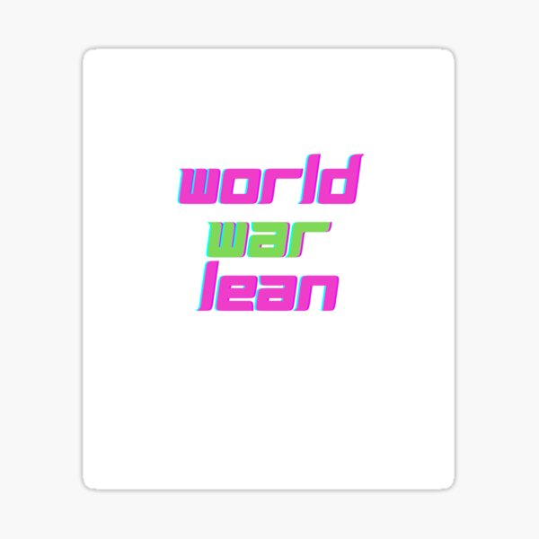 "world war lean" Sticker by Huluhub | Redbubble