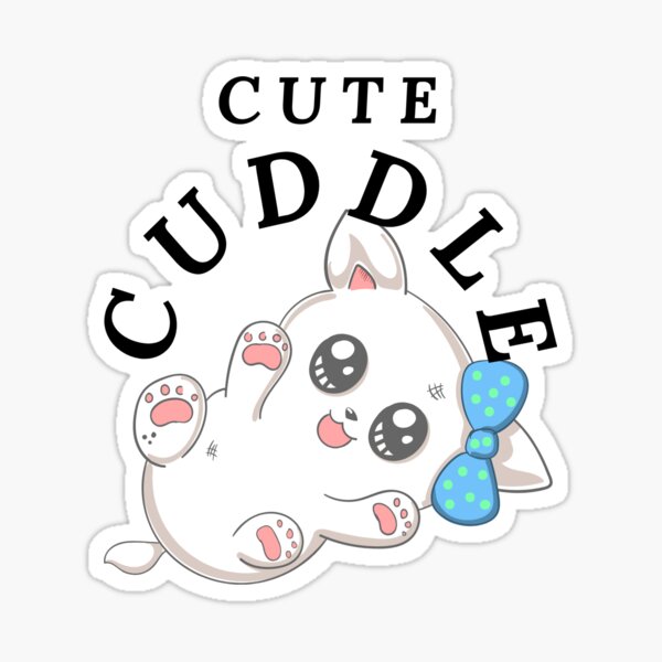 "Cute Cat Cuddle " Sticker by Nickky66 | Redbubble