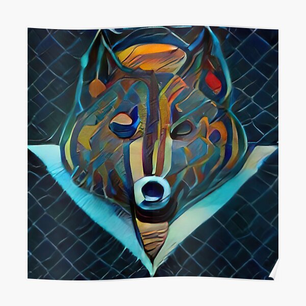 "Wolf in a cubist style" Poster by tanasi | Redbubble