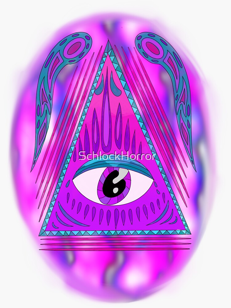 "Evil Eye in Pyramid" Sticker by SchlockHorror | Redbubble