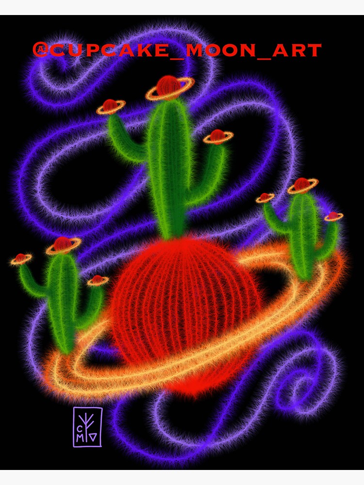 "Fuzzy Planet Space Cactus " Sticker for Sale by CupcakeMoon-art ...
