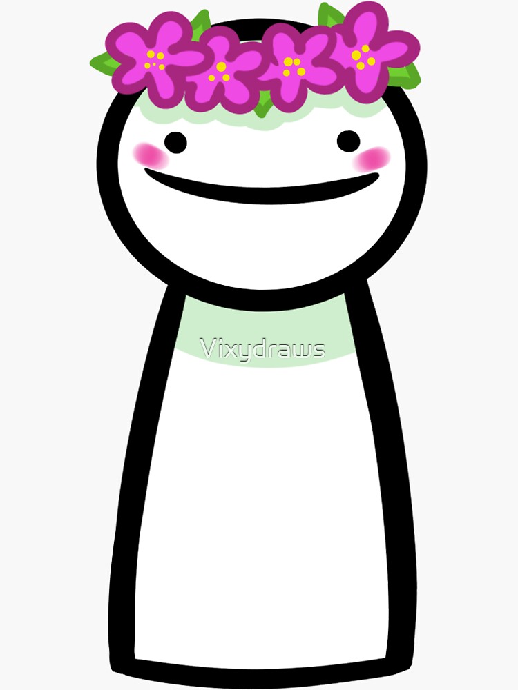 "Dream blob with flower crown " Sticker by Vixydraws | Redbubble