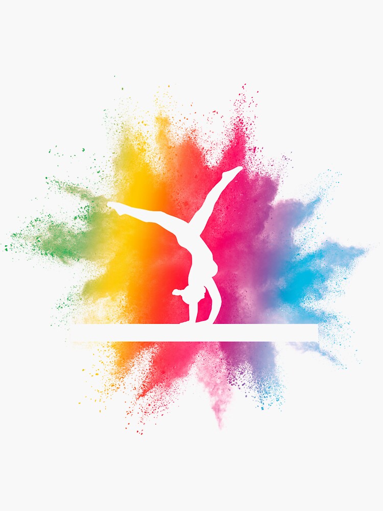 Colorful Gymnastics Motif For The Gymnast Acrobatics Sticker By Diversedesigned Redbubble