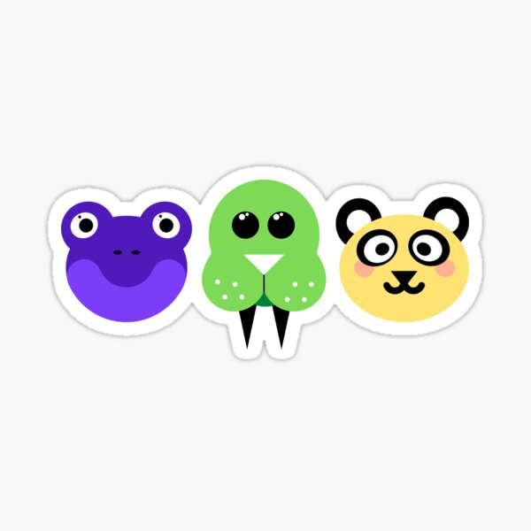 "Three Animals" Sticker by MizuOku | Redbubble