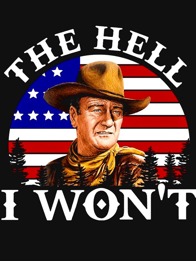 John Wayne Logo Hooey John Wayne Blue Men's T Shirt Size XXL