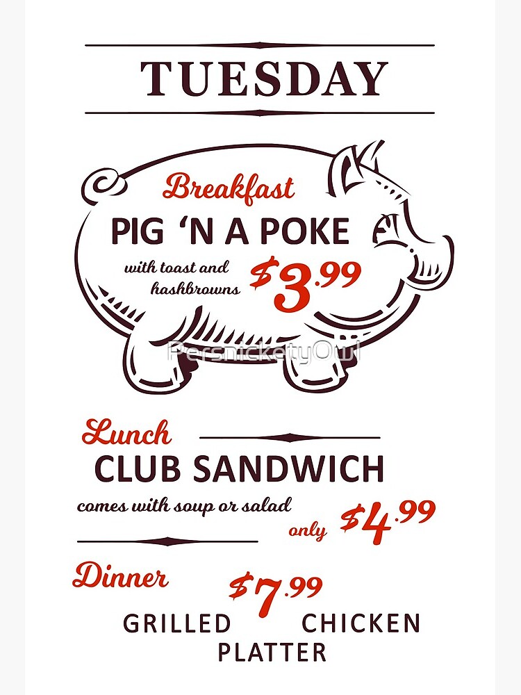 "Hey! Tuesday! Pig 'N A Poke!" Art Board Print for Sale by ...