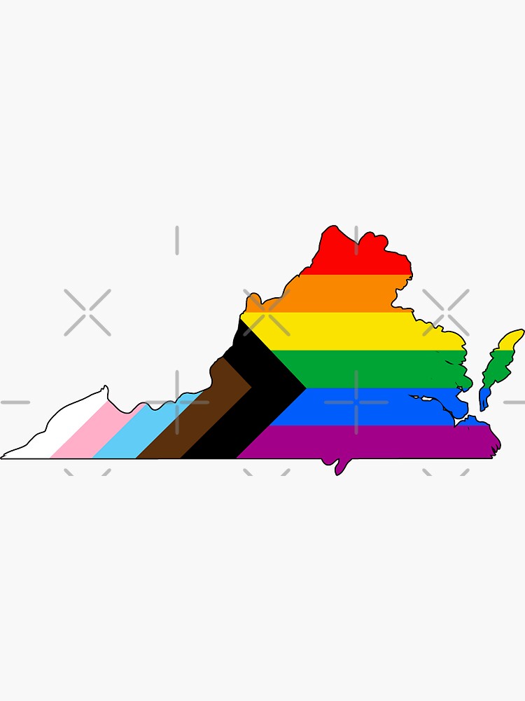 "Virginia Progress Pride" Sticker for Sale by Gayesthetic | Redbubble