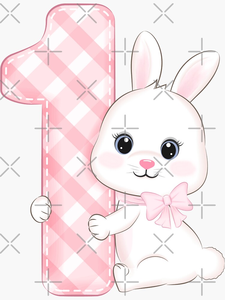 "1st Birthday cute rabbit" Sticker for Sale by Fashionxj | Redbubble