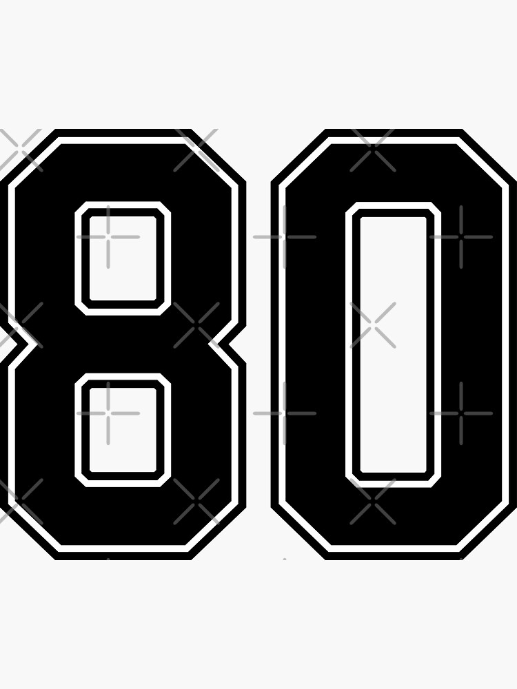 "Black Number 80 lucky sports jersey eighty" Sticker by HeavyStyle ...