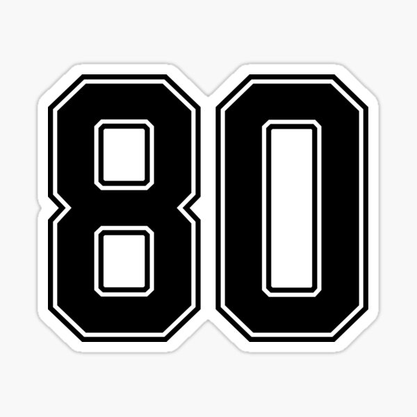 "Black Number 80 lucky sports jersey eighty" Sticker by HeavyStyle ...