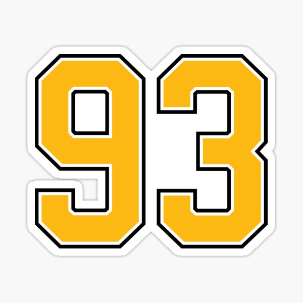 "Yellow Number 93 lucky sports jersey ninety three" Sticker for Sale by ...