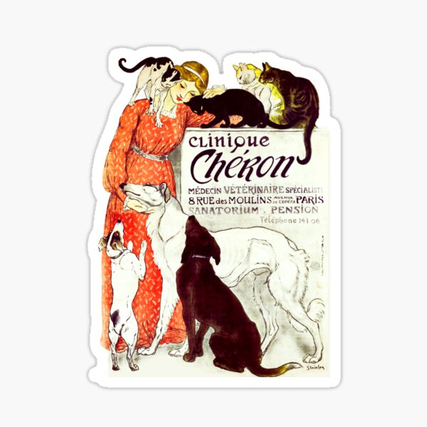 "Clinique Cheron Vintage Dog and Cat Steinlen , cat dog veterinary ...