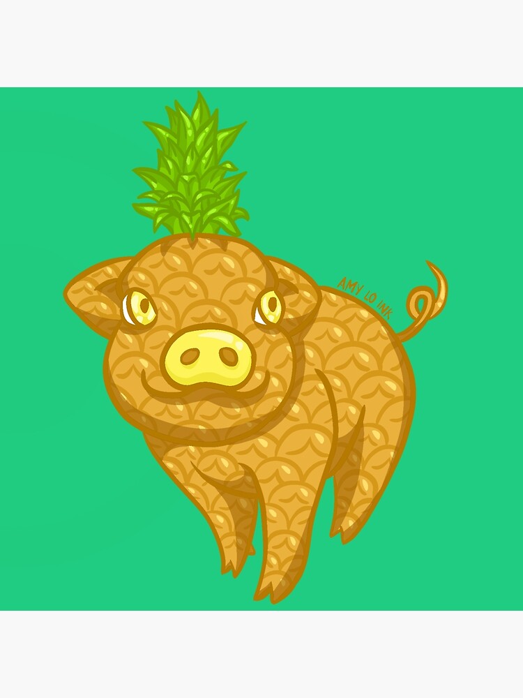 "Pineapple Pig" Art Print for Sale by Amyloink | Redbubble