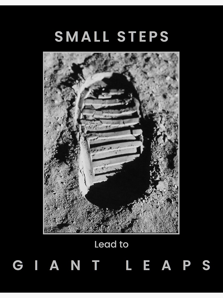 "Small Steps Giant Leaps Moon Footprint" Sticker by zerorabbit | Redbubble