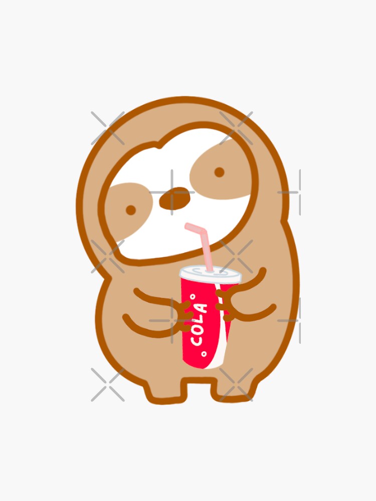 "Cute Soda Sloth " Sticker for Sale by theslothinme | Redbubble