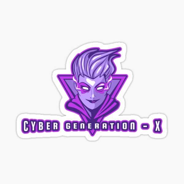 "CYBER GENERATION X girl with purple punk hair BLCK" Sticker by ...