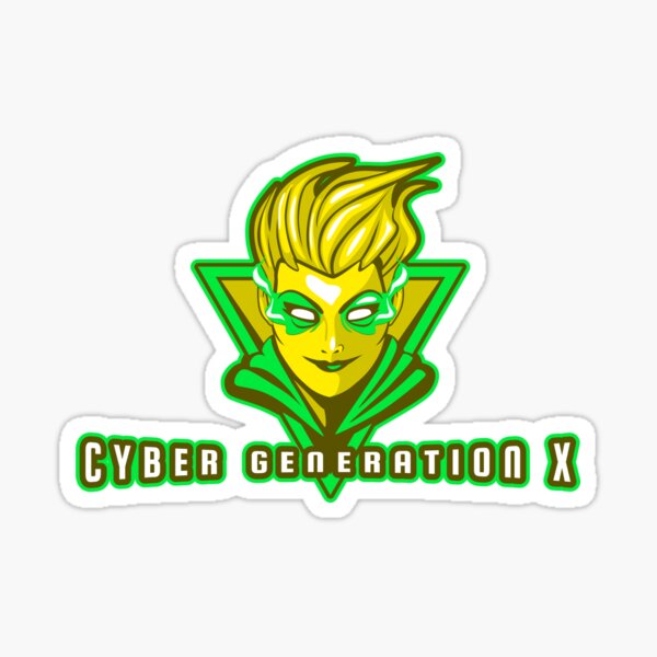"CYBER GENERATION X girl with green-yellow punk hair" Sticker by ...