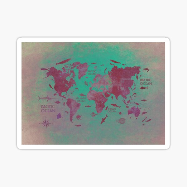 "world map 66 #map #worldmap" Sticker for Sale by JBJart | Redbubble
