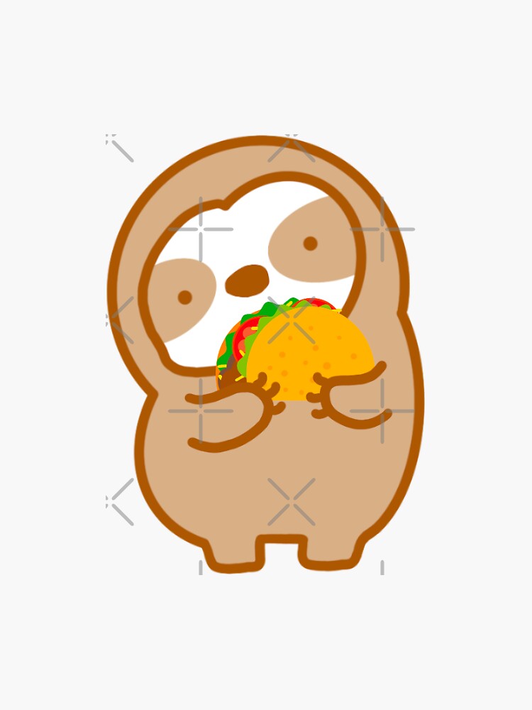 "Easily Distracted By Taco Sloth" Sticker by theslothinme | Redbubble