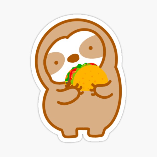 "Easily Distracted By Taco Sloth" Sticker by theslothinme | Redbubble