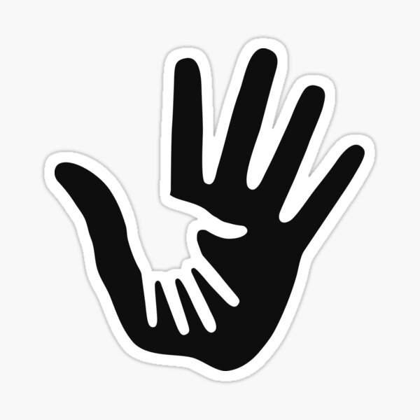 "hand in hand logo" Sticker for Sale by 1230lc | Redbubble
