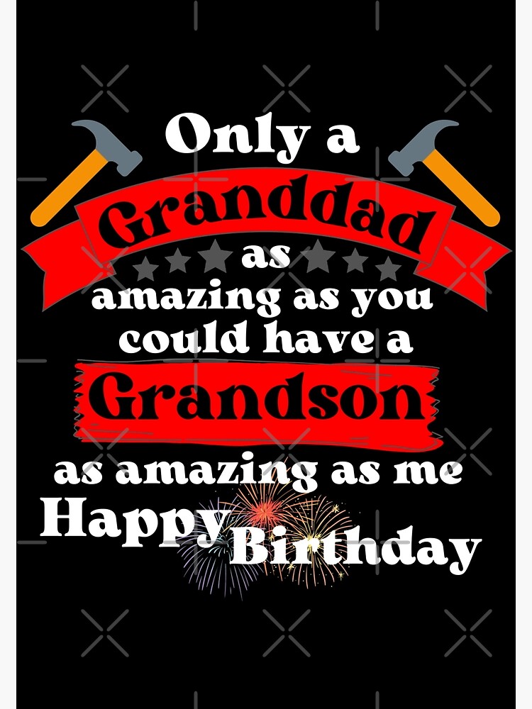 "Funny Rude 60th Birthday - Amazing Granddad Amazing Grandson" Poster ...