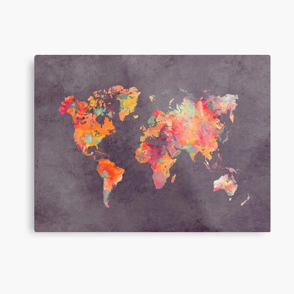 "world map 67 #map #worldmap" Metal Print by JBJart | Redbubble