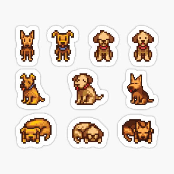 "Stardew Valley Dogs." Sticker by aiya-pixels | Redbubble