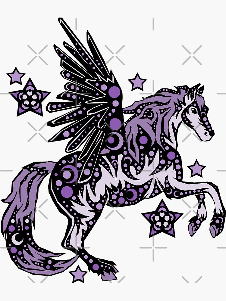 "Pegasus (purple) " Sticker by rockgem | Redbubble