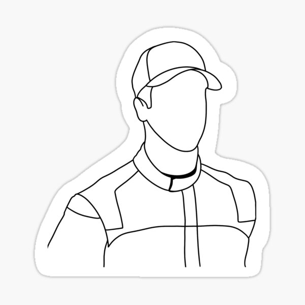 "Daniel Ricciardo McLaren F1 Outline" Sticker by CarrotTopDesign ...