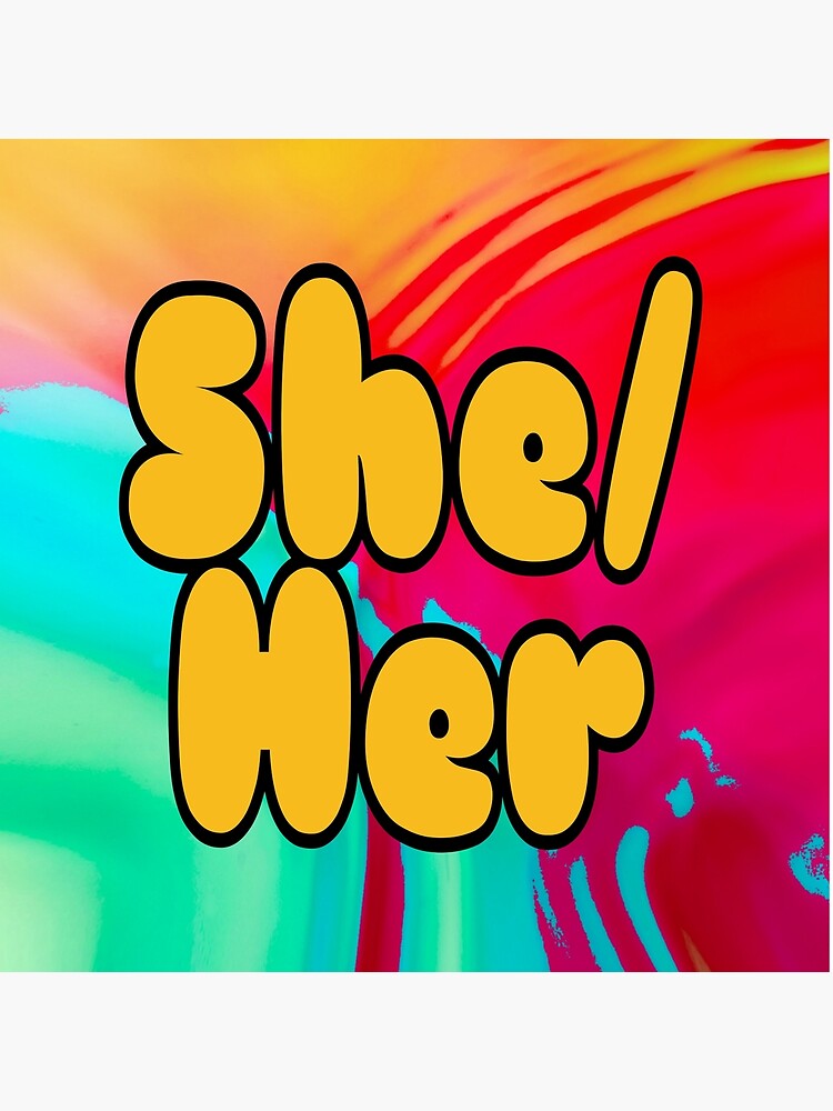 "Pop colorful female pronouns " Poster for Sale by PRONOUNS-R-US ...