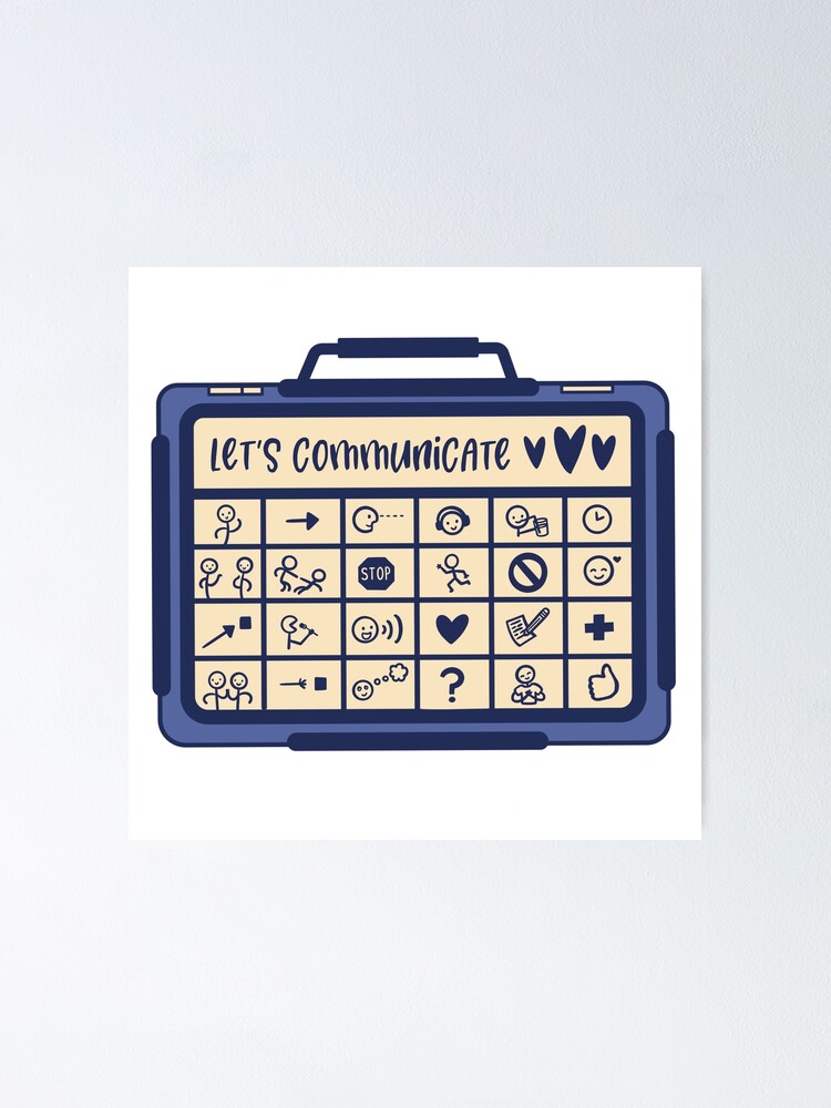 "Let’s Communicate AAC sticker" Poster for Sale by DrawntoAAC | Redbubble