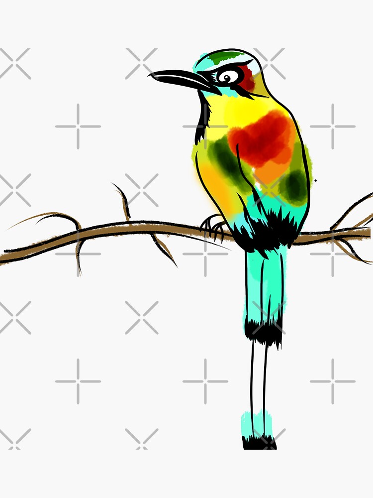 "El Torogoz" Sticker by SalviThings | Redbubble