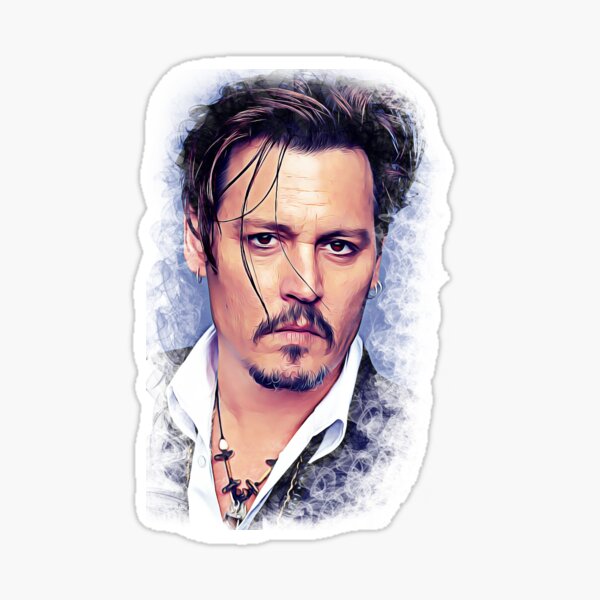 "Johnny Depp Wallpaper Art Painting" Sticker by ZooPrints | Redbubble